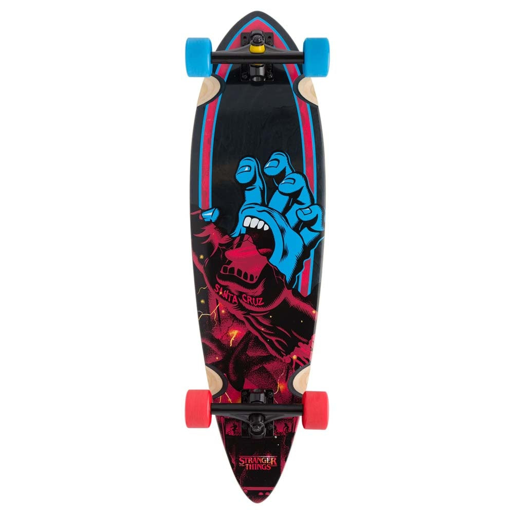 33" Stranger Things Screaming Hand Blue Red Pintail Longboard Complete ...