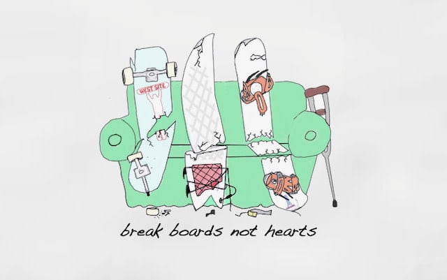 Break Boards Not Hearts Shaped Sticker – West-Site Boardshop Gent